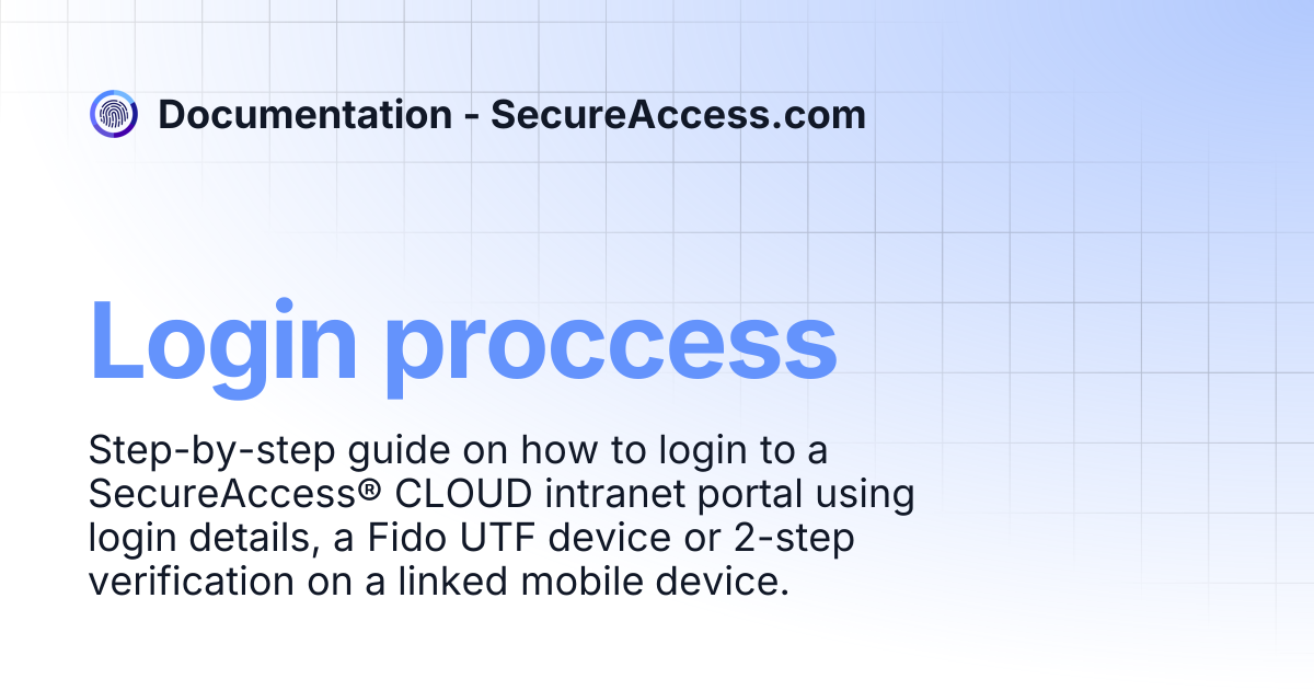 Login proccess | Documentation - SecureAccess.com